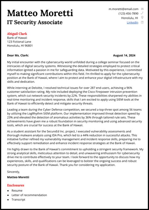 5 Real Cyber Security Cover Letter Examples