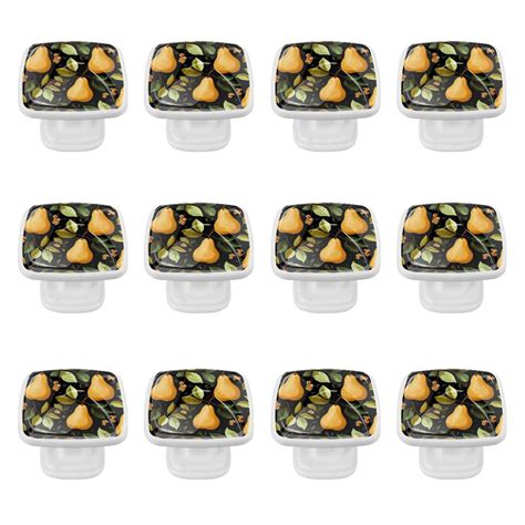 12 Packs Thanksgiving Pear Cabinet Knobs Pull Hardware Handle Square