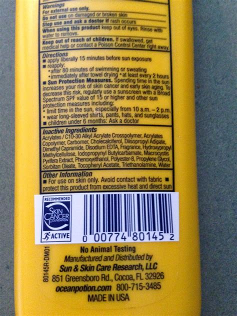Your Health Educator What Does A Sunscreen Label Tell You