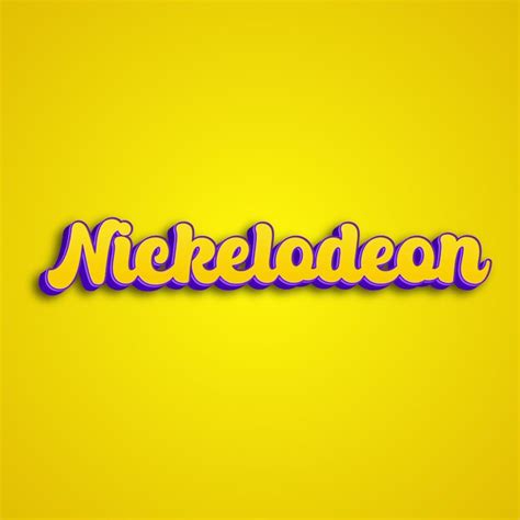 Premium Photo Nickelodeon Typography 3d Design Yellow Pink White