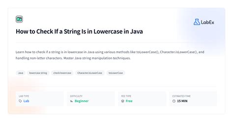 How To Check If A String Is In Lowercase In Java Labex