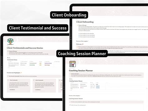notion template coaching planner notion planner for coaches notion