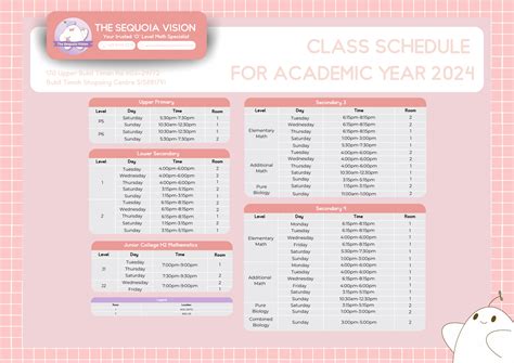 The Sequoia Vision Class Schedule Sign Up For Math Tuition