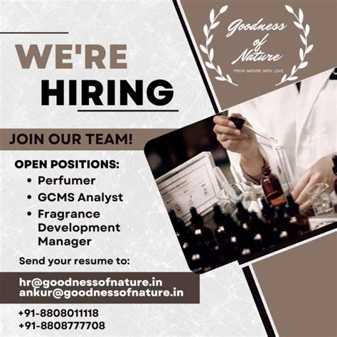 ankur mishra on linkedin job vacancy perfumer gcms perfumes goodnessofnature newrole…