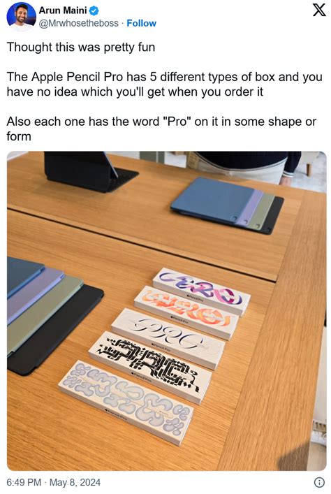 Apple Pencil Pro发售时有五种不同的艺术包装盒 Apple Ipad Cnbetacom