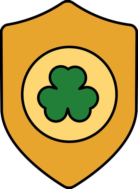 Flat Clover Shield Orange And Green Icon 24196034 Vector Art At Vecteezy