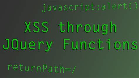 006 xss using jquery library functionality youtube