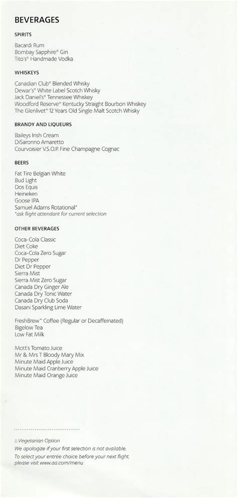 American Airlines Flagship Business Class Us Menu December 2019 The Airchive 20