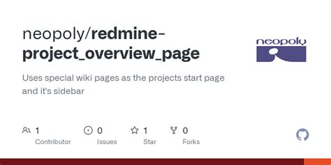 GitHub Neopoly Redmine Project Overview Page Uses Special Wiki Pages As The Projects Start