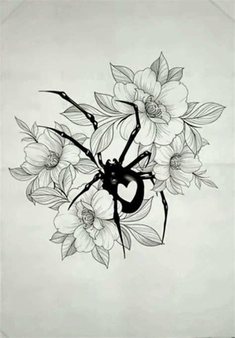 Spider Tattoo Idea Web And Flower Tattoo Spider Tattoo With Flowers