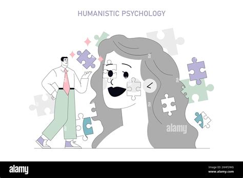 Humanistic Psychology Concept Man Assembling Puzzle Pieces Into A