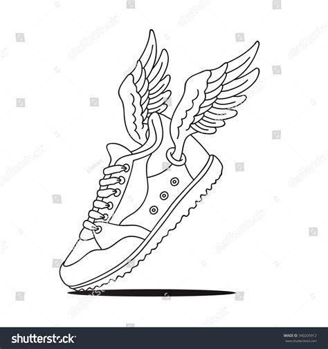 Flying Shoes On White Background Vector Vector De Stock Libre De