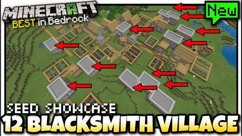 Minecraft 12 Blacksmith Village Epic [ Seed Showcasel ] Mcpe