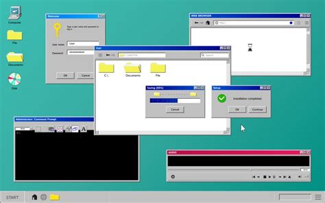 Old Web Ui Retro Windows User Interface Alert Vector Image