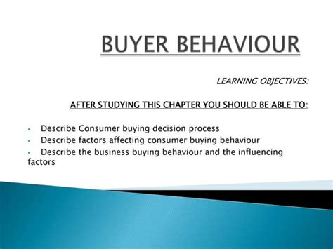Buyer Behaviour Pptx