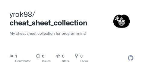 Github Yrok98cheatsheetcollection My Cheat Sheet Collection For