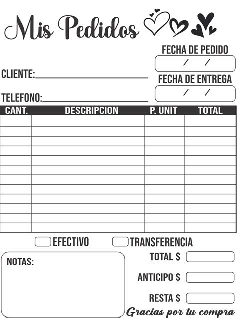 Notas De Compras Para Imprimir