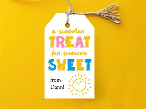 Summer Teacher Appreciation T Tag Template Editable Sunshine Thank