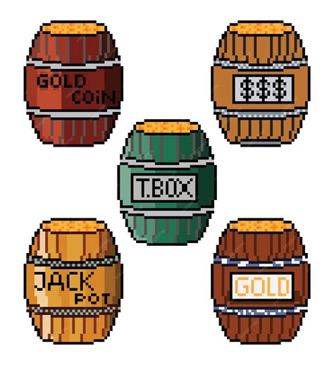 Toxic Barrel Pixel Art Beer Barrel Pixel Art Premium Vector