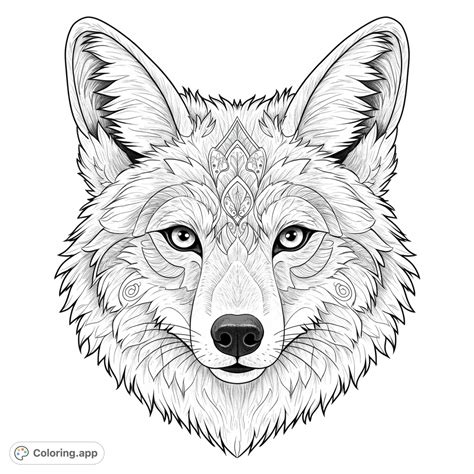 Intricate Mandala Wolf Head Coloringapp