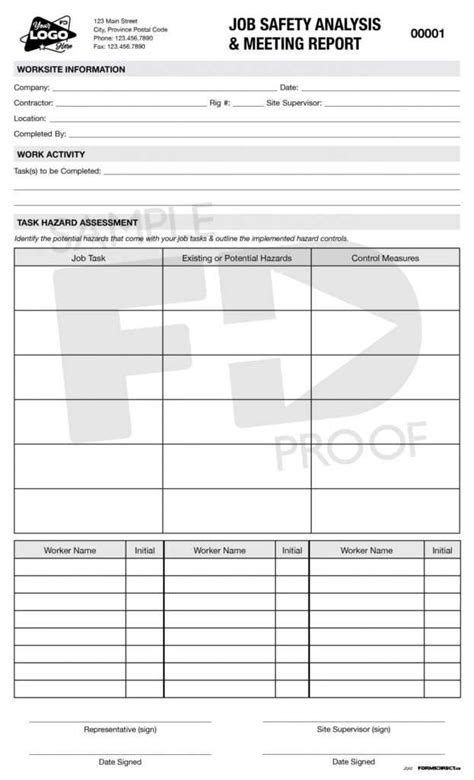 Safety Analysis Report Template