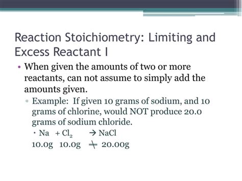 Chemistry I Honors Stoichiometry Limiting Reactant Pptx Chemistry
