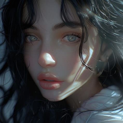 Premium Photo Stunning Anime Girl With Glossy Black Hair