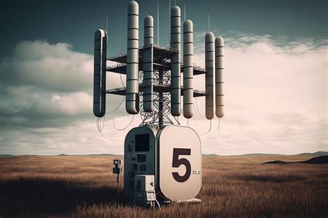 premium photo cell tower with 5g transmitters ai generated