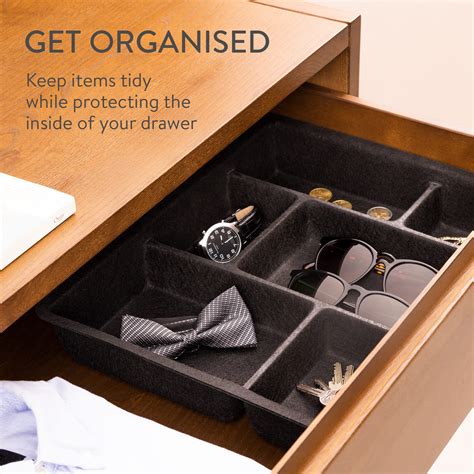 Navaris Felt Drawer Organizer Tray Tidy Desk Drawers