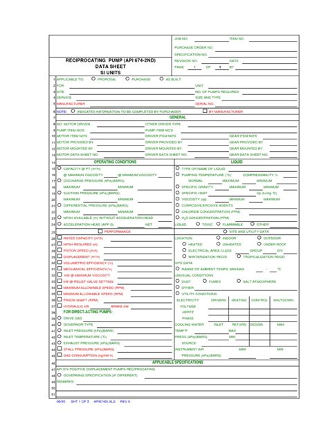 Api 674 Pump Data Sheet Pdf Pump Valve