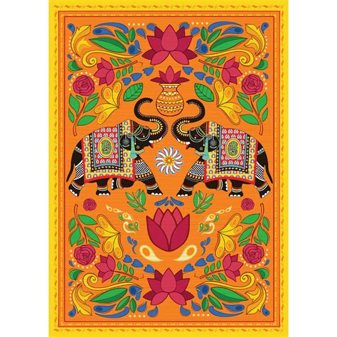 Filament Decoupage Paper Ethnic Elephant 2 Designs A4 2 Sheet Itsy Bitsy