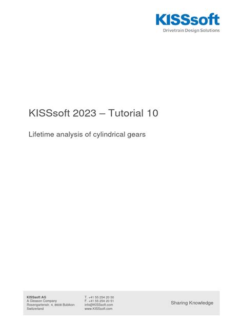 Kisssoft Tutorial 010 Gearlifetime En Pdf Computer File Gear