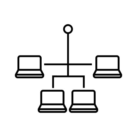 Computer Network Line Icon Concept Illustration Outline Symbol Sign