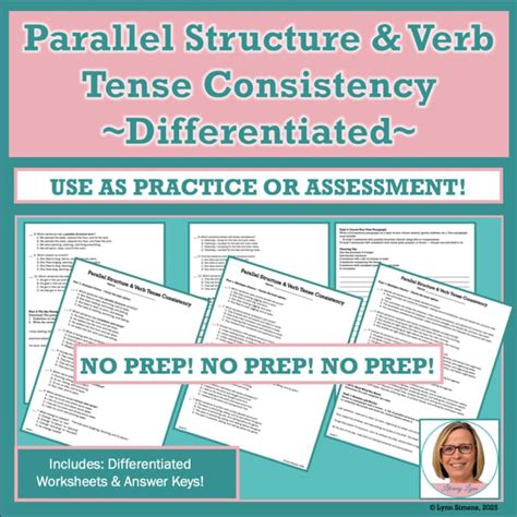 Parallel Structure And Verb Tense ~ Differentiated Worksheets Assessments
