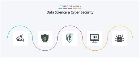 Data Science And Cyber Security Line Filled Flat 5 Icon Pack Including Video Privacy Access