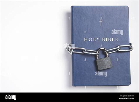 Bible Book With Lock A Closed Book Is Banned Chain And Padlock