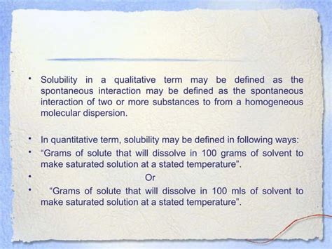 Solubility Ppt Chemistry Science