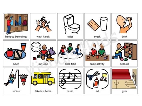 Visual School Day Daily Schedule Boardmaker Routine Boards Autism