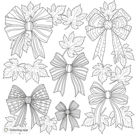 Decorative Bows And Pot Leaves Coloring App