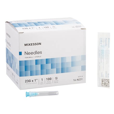 Hypodermic Needle Mckesson 1 Inch Length 23 Gauge Thin Wall Without Safety Medex Supply