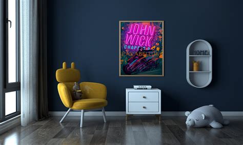 John Wick Keanu Reeves Fanart Print Handmade Modern Wall Art John Wick Bedroom Poster