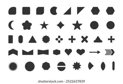 Basic Shape Elements Sharp Rounded Edges Stock Vector (Royalty Free) 680558500 | Shutterstock