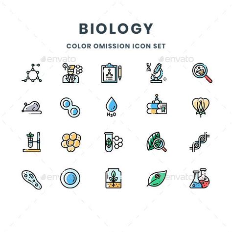 Biology Icons Educational And Inspiring Biological Symbols Biology