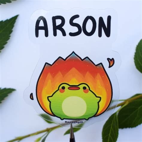 Clear Arson Frog Sticker Etsy Canada