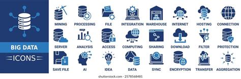 Big Data Icon Set Containing Data Stock Vector Royalty Free 2578568481 Shutterstock