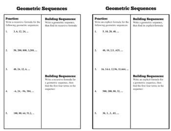 Geometric Sequences For Study Practice Recursive And Explicit Formulas
