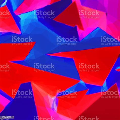 파란색과 빨간색 삼각형 모양의 추상적 배경입니다 벡터 일러스트레이션 0명에 대한 스톡 벡터 아트 및 기타 이미지 0명 3차원 형태 가리기 Istock