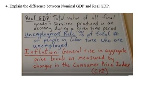 Solved 4 Explain The Difference Between Nominal Gdp And