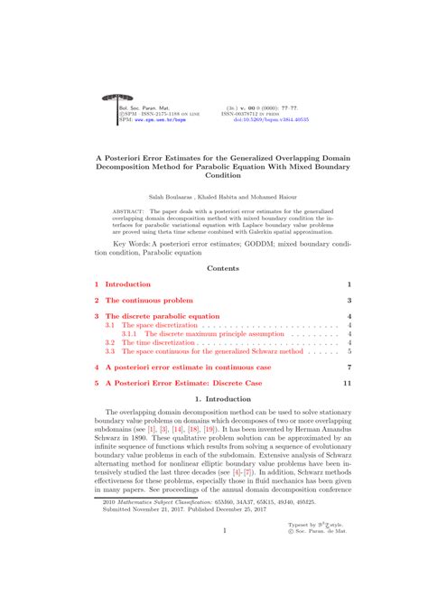 Pdf A Posteriori Error Estimates For The Generalized Overlapping