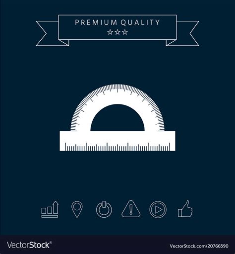 Protractor Symbol Icon Royalty Free Vector Image